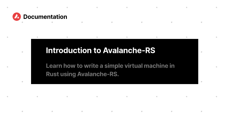 Introduction to Avalanche-RS | Avalanche Builder Hub Introduction to Avalanche-RS | Avalanche Builder Hub